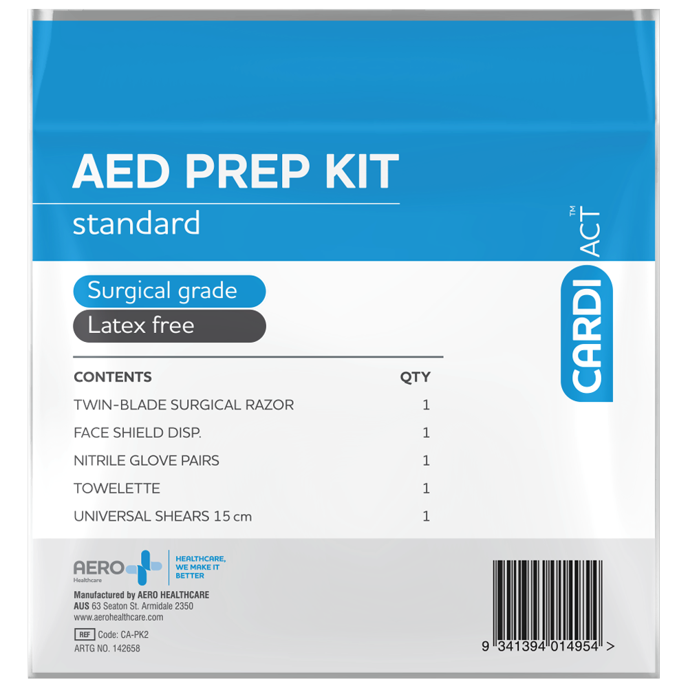 CARDIACT AED Basic Prep Kit 12.5 x 20.5cm